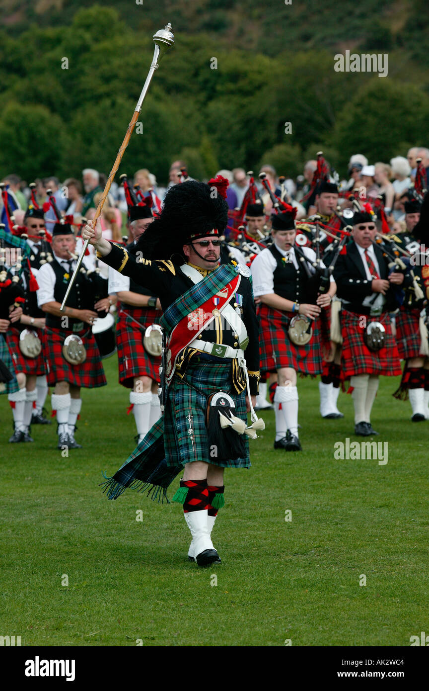 Marching Pipe Band performing during Pipefest 2005, Holyrood Park ...