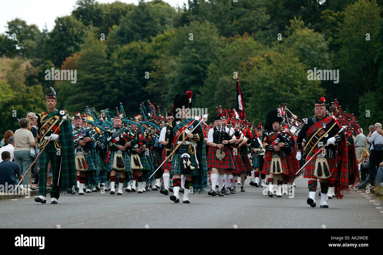 Marching Pipe Band performing during Pipefest 2005, Holyrood Park ...