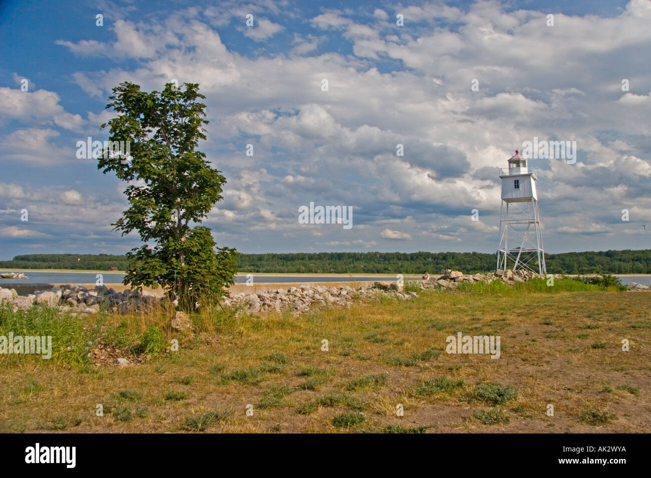 Old lighthouse Pictured Rocks National Lakeshore Stock Photo - Alamy