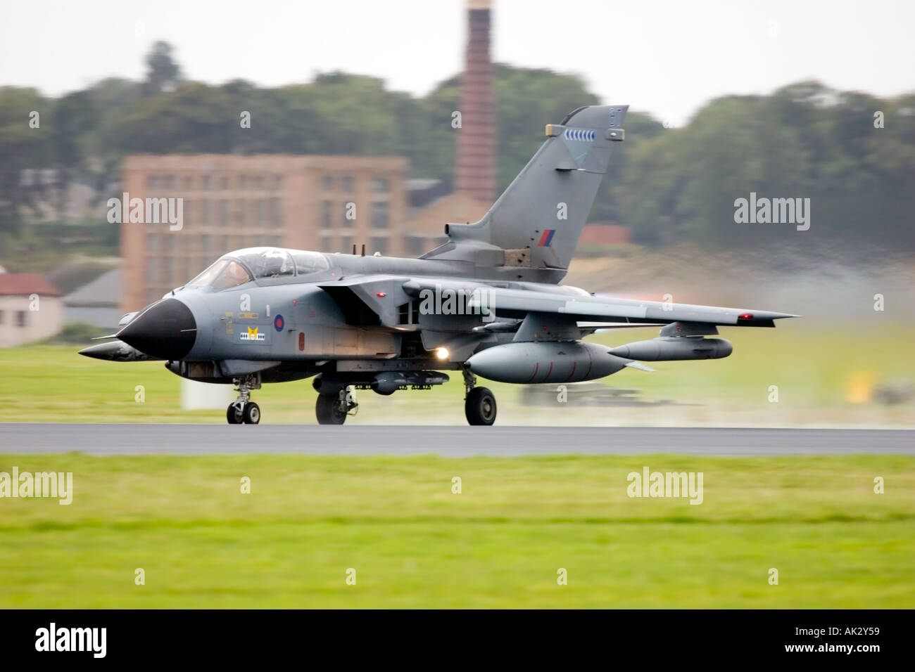 RAF Tornado GR4 15 R Squadron fighter bomber on take off run with full ...