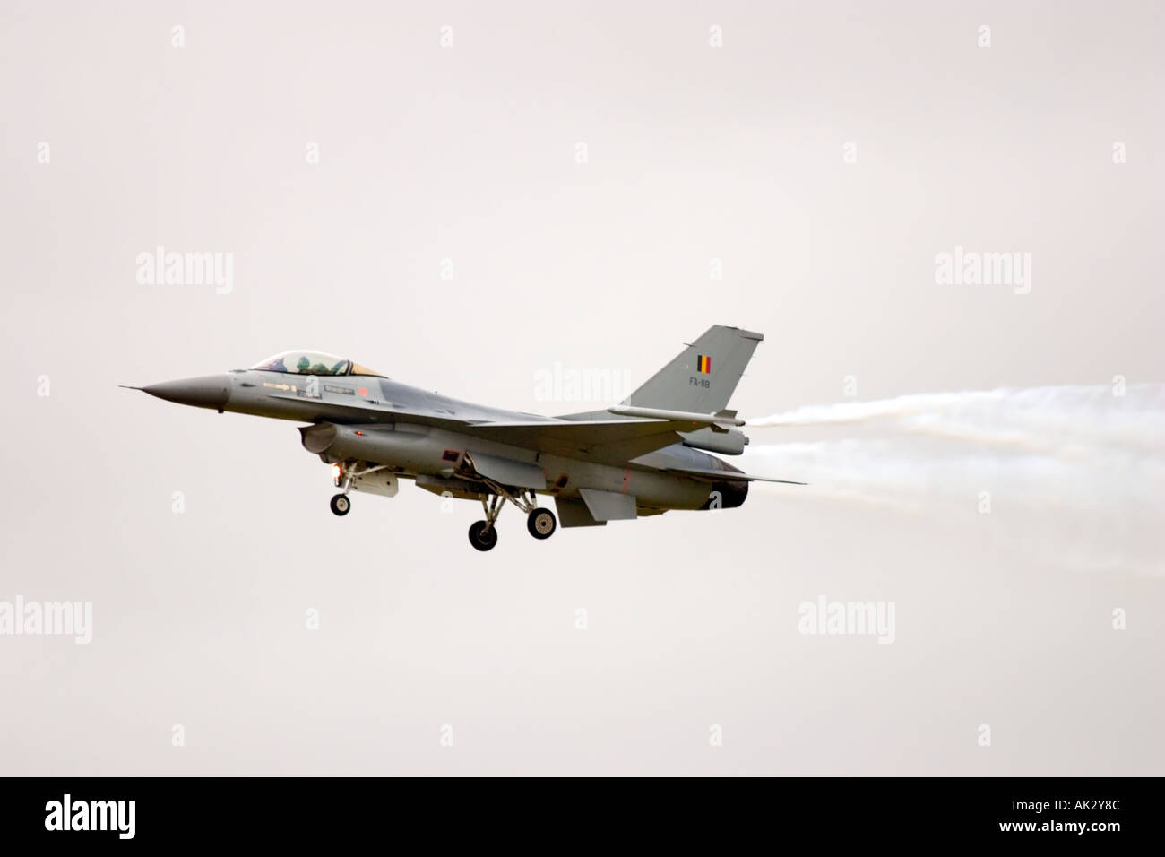 Belgian Armed Forces F 16AM Fighting Falcon 31 Tiger Squadron slow pass ...