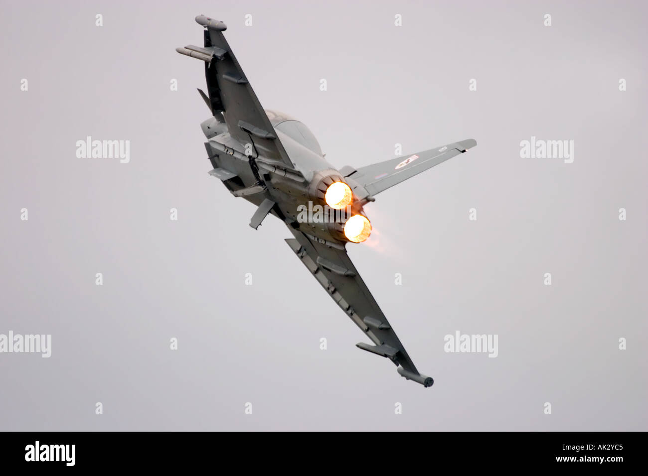RAF Typhoon T1 29 R Squadron Eurofighter aircraft retracts landing gear ...
