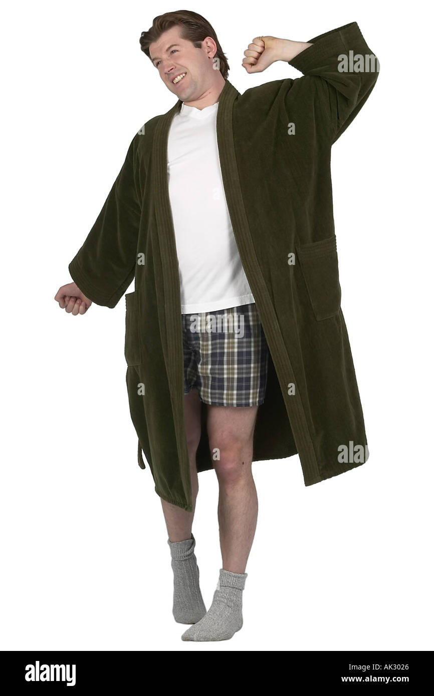 Robe yawning and stretching hi-res stock photography and images - Alamy