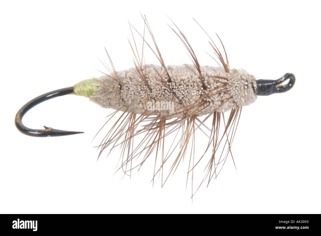 Brown fishing hook and lure Stock Photo - Alamy