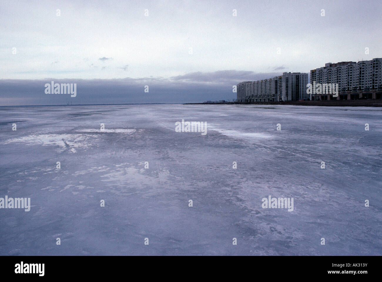 Baltic Sea Frozen Gulf of Finland Saint Petersburg Russia Stock Photo ...
