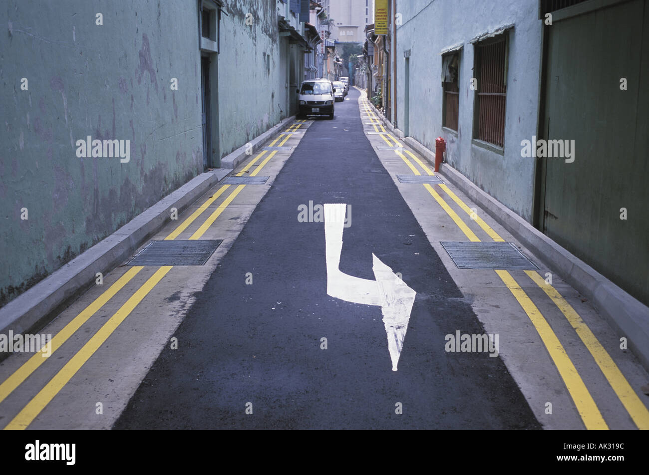 One way street in Bali Stock Photo - Alamy