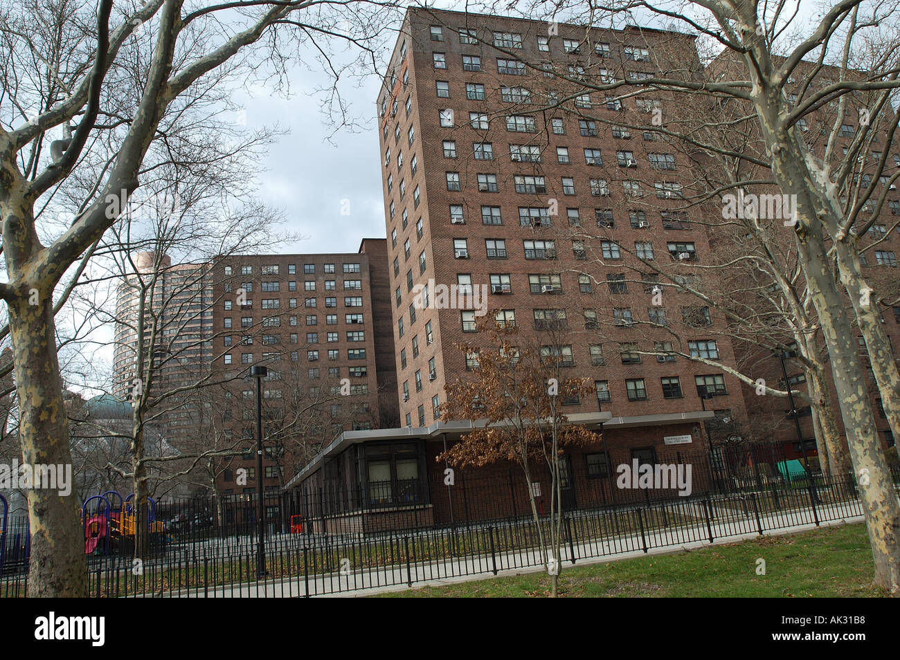 NY Harlem Buildings trees horizontal Stock Photo - Alamy