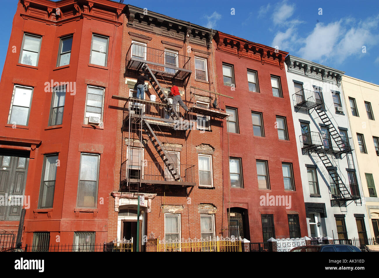 NY Harlem buildings cityscape street horizontal Stock Photo - Alamy