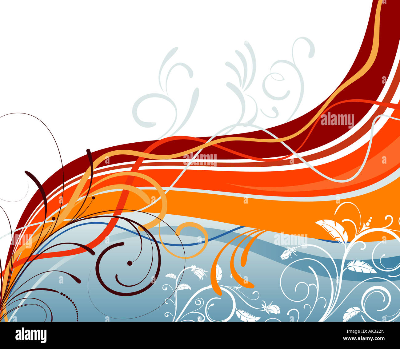 Flower background with waves Stock Photo - Alamy