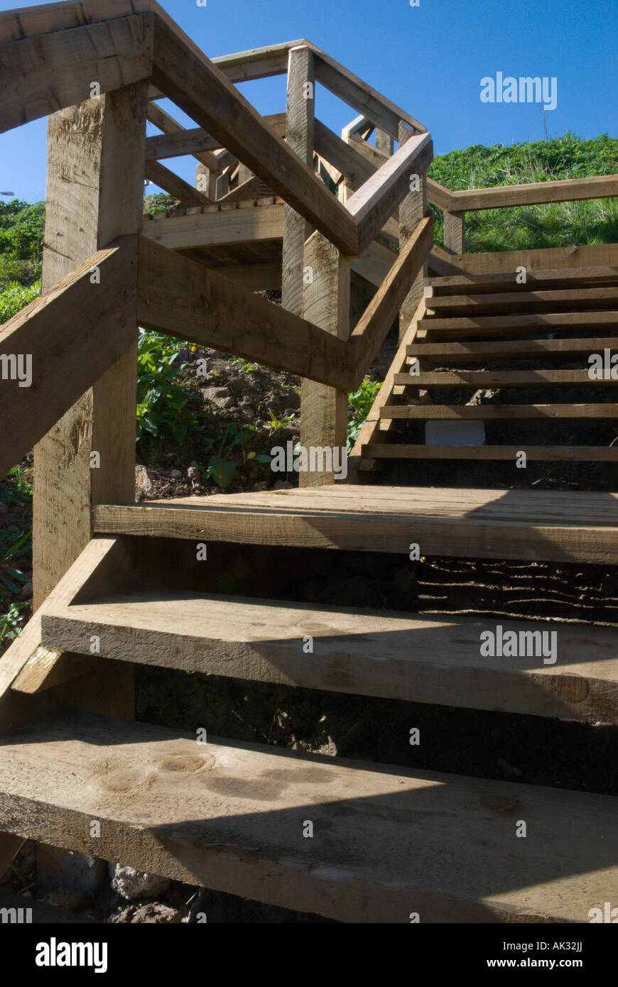 Wood timber stairs hi-res stock photography and images - Alamy