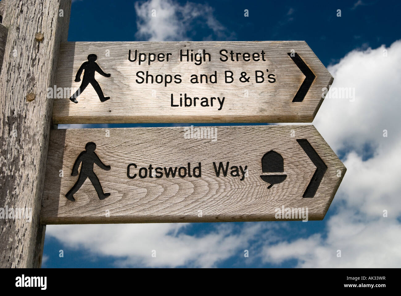 the well known village of broadway in the Cotswold's with sign posts ...