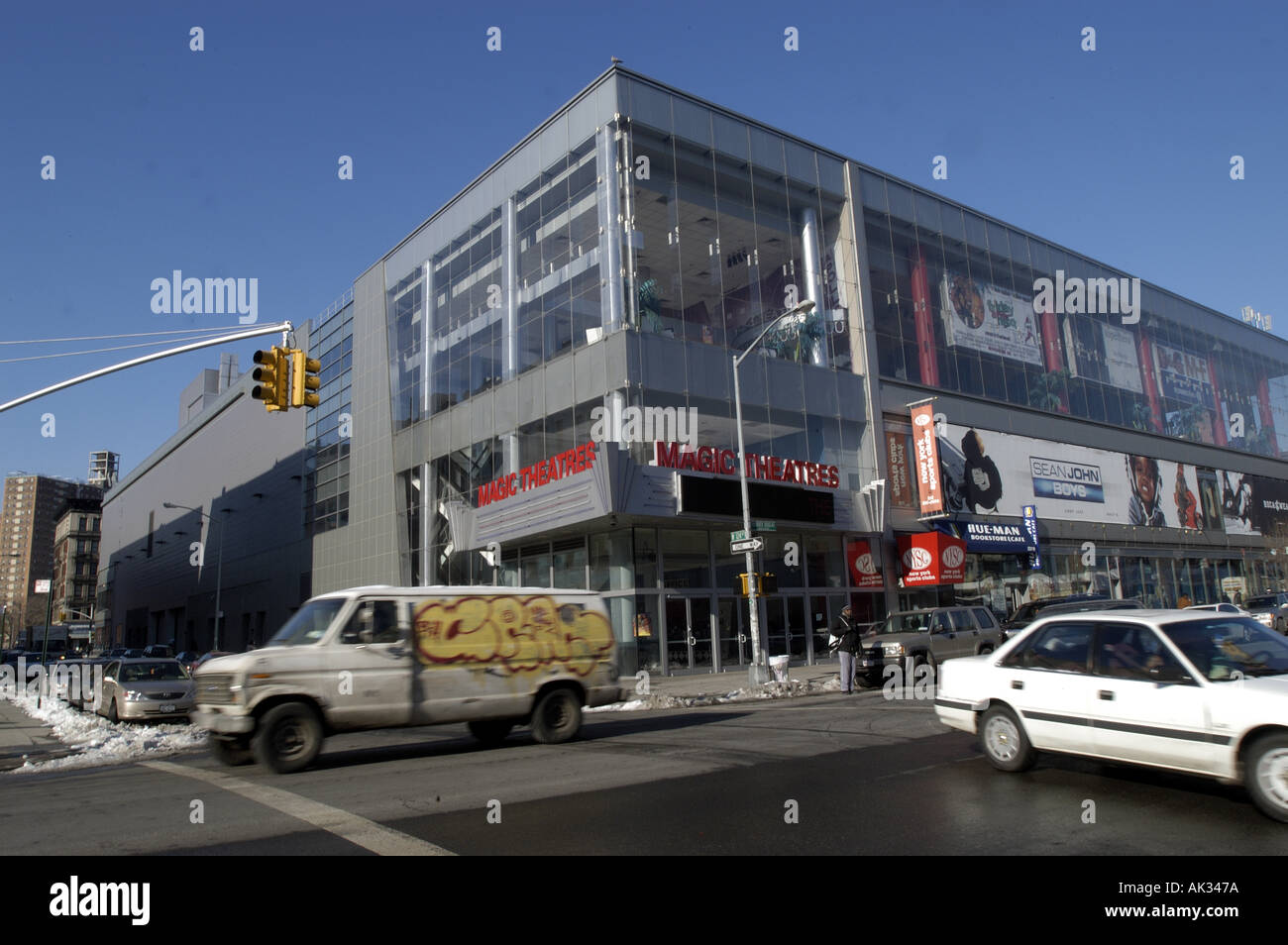 NY Harlem Buildings cityscape truck street scene horizontal Stock Photo ...