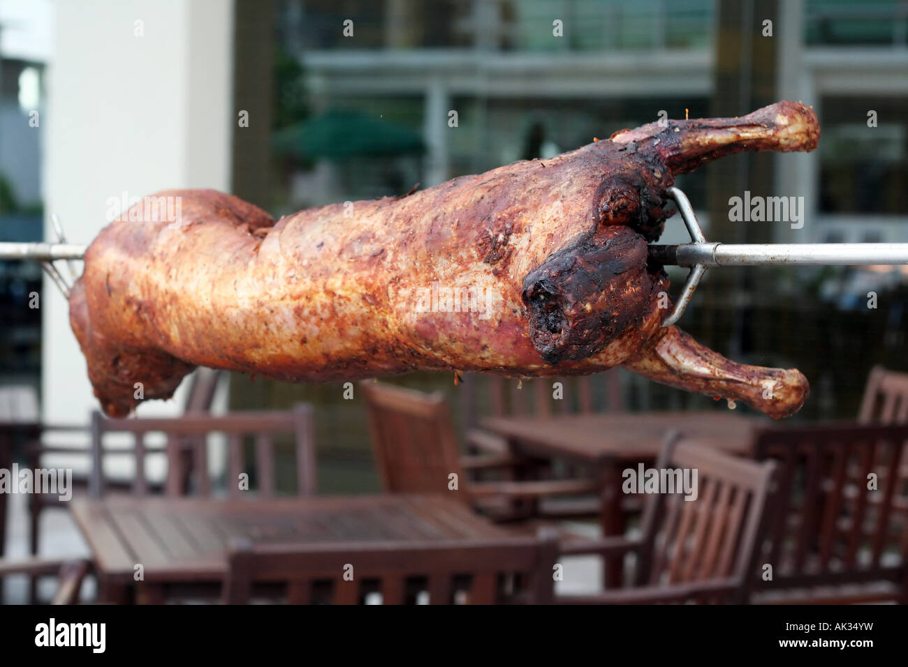 Whole roast lamb Stock Photo - Alamy