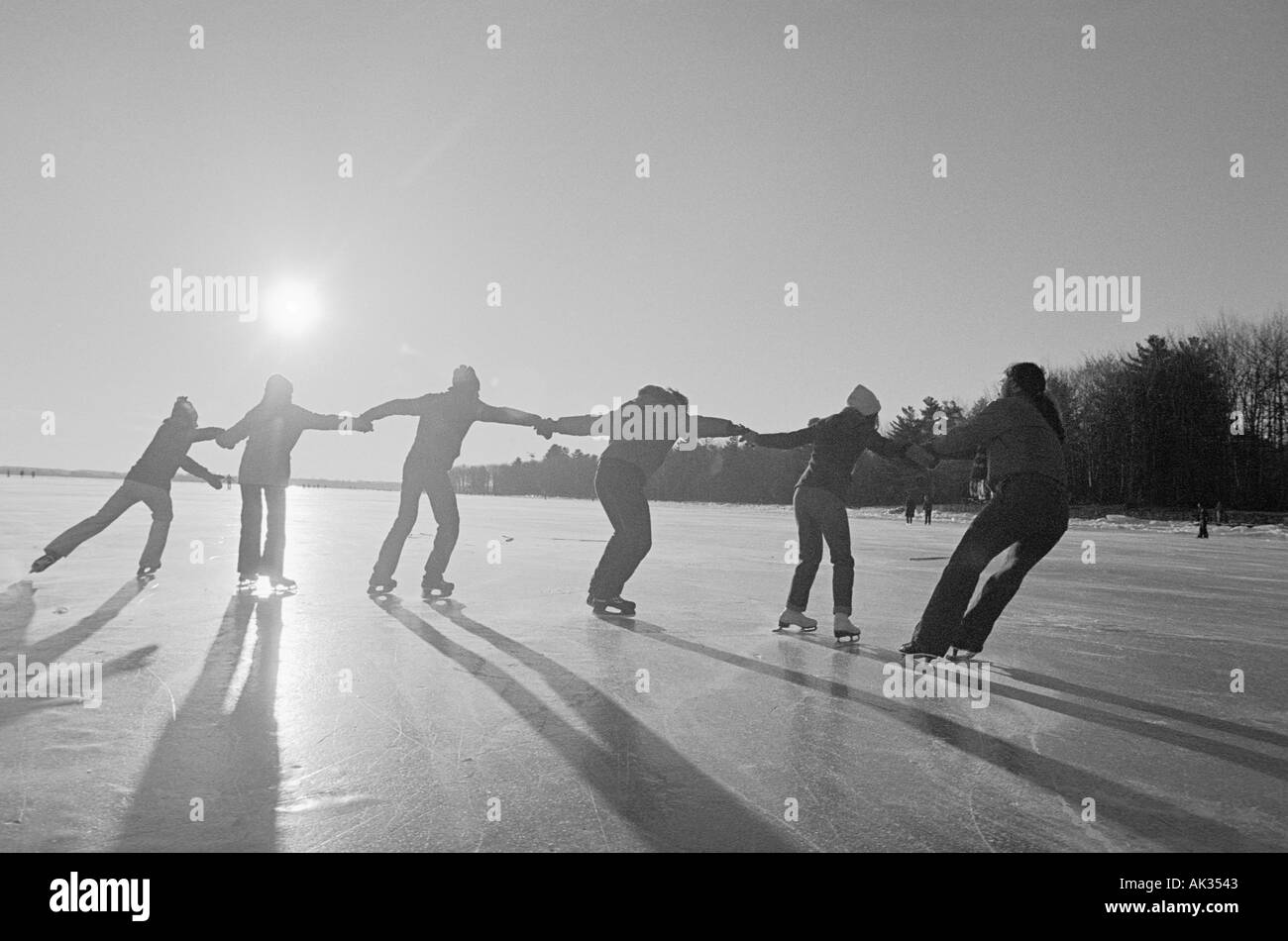 Lake ice skating Black and White Stock Photos & Images - Alamy