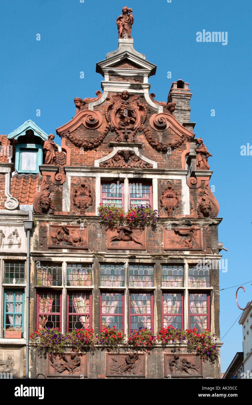 Traditional Flemish merchant house in the city centre, Ghent, Belgium ...