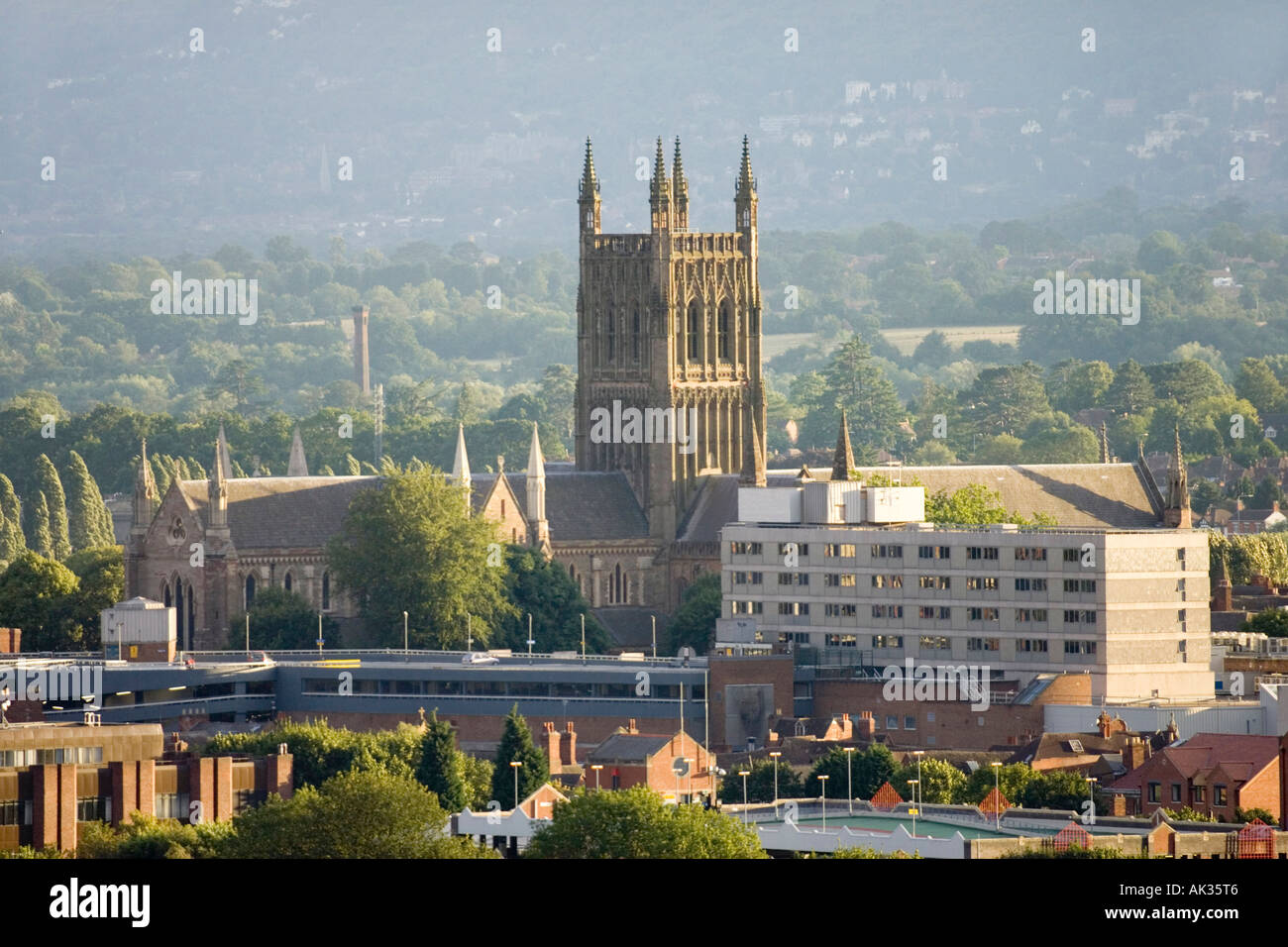 Worcester cathedral aerial hi-res stock photography and images - Alamy