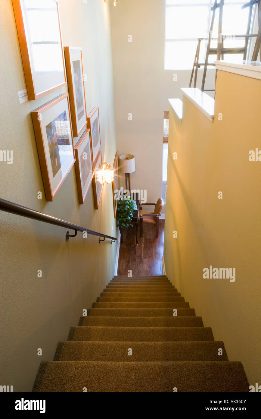 Downward view of staircase Stock Photo - Alamy