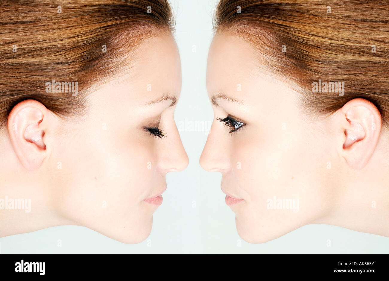 Montage photo of two heads Stock Photo - Alamy