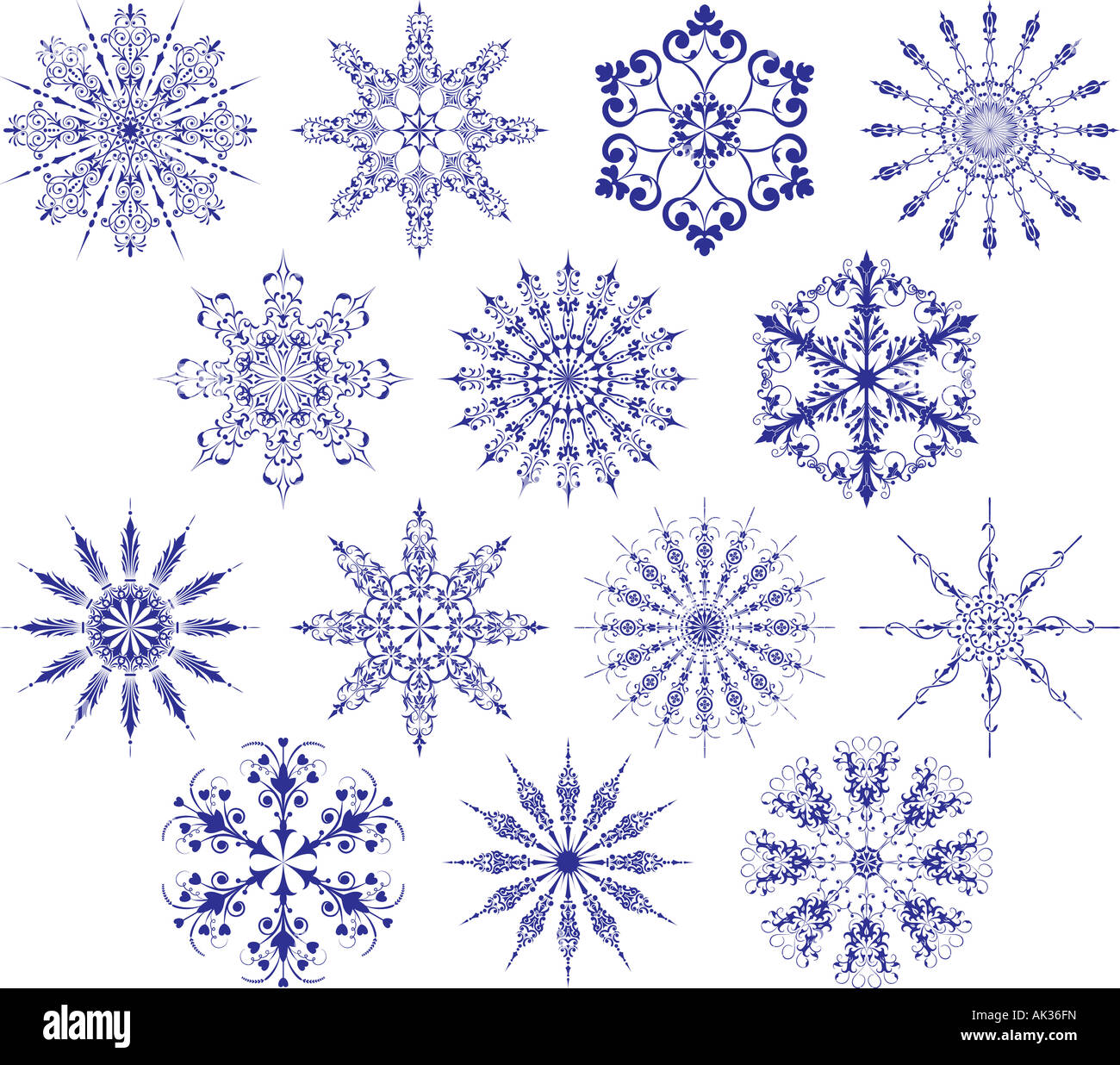 Collection of snowflakes Stock Photo - Alamy
