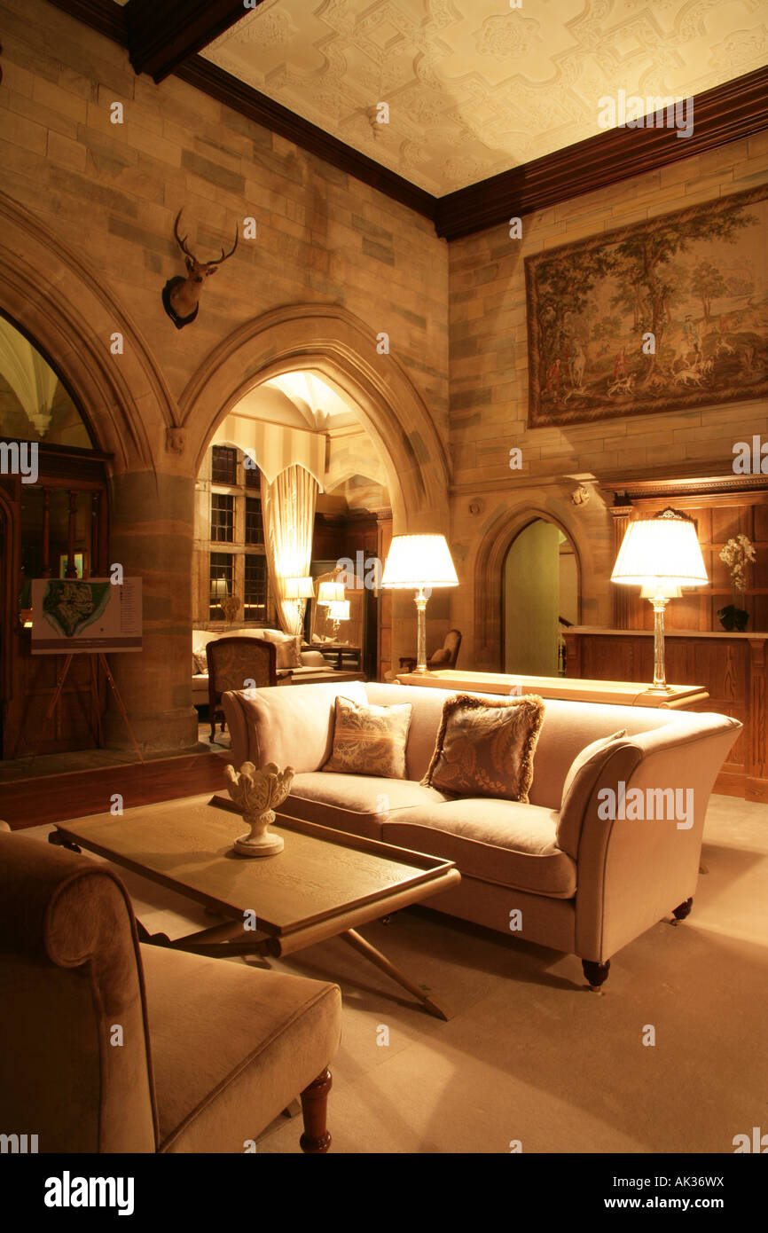 The Great Hall of Waterford Castle Hotel County Waterford Ireland Stock ...