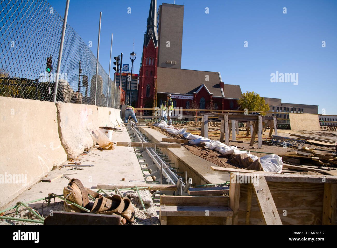 construction worker wearing a hard hat working Milwaukee Wisconsin ...
