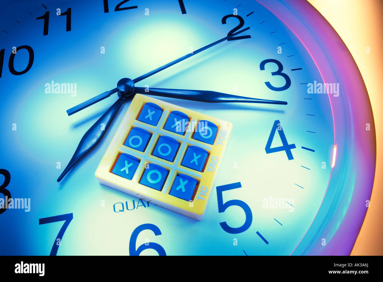 Tic-Tac-Toe Game on Clock Stock Photo - Alamy