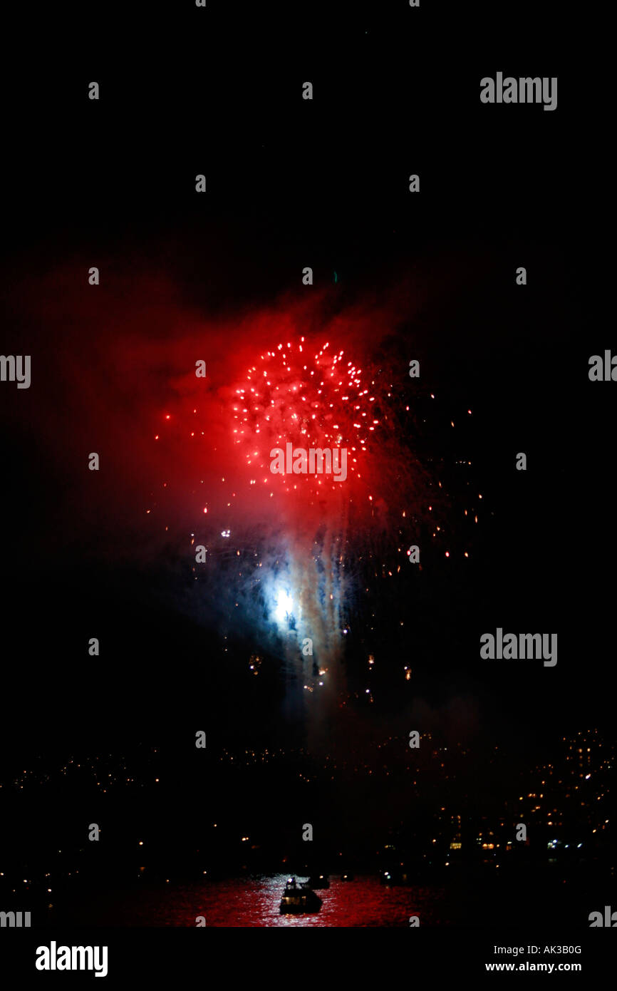 festival of fire fireworks competition between countries Stock Photo ...