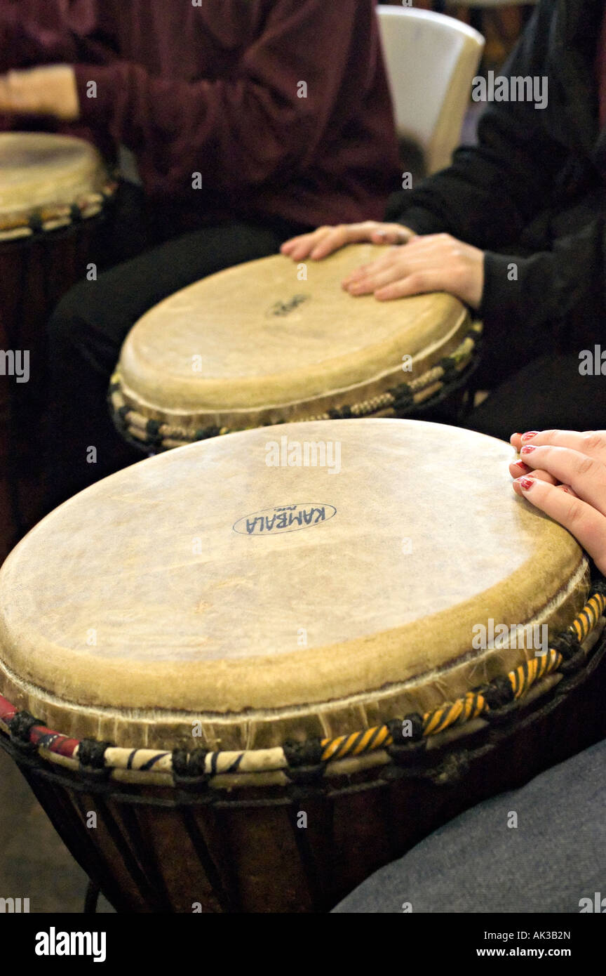 African djembe style drums hi-res stock photography and images - Alamy