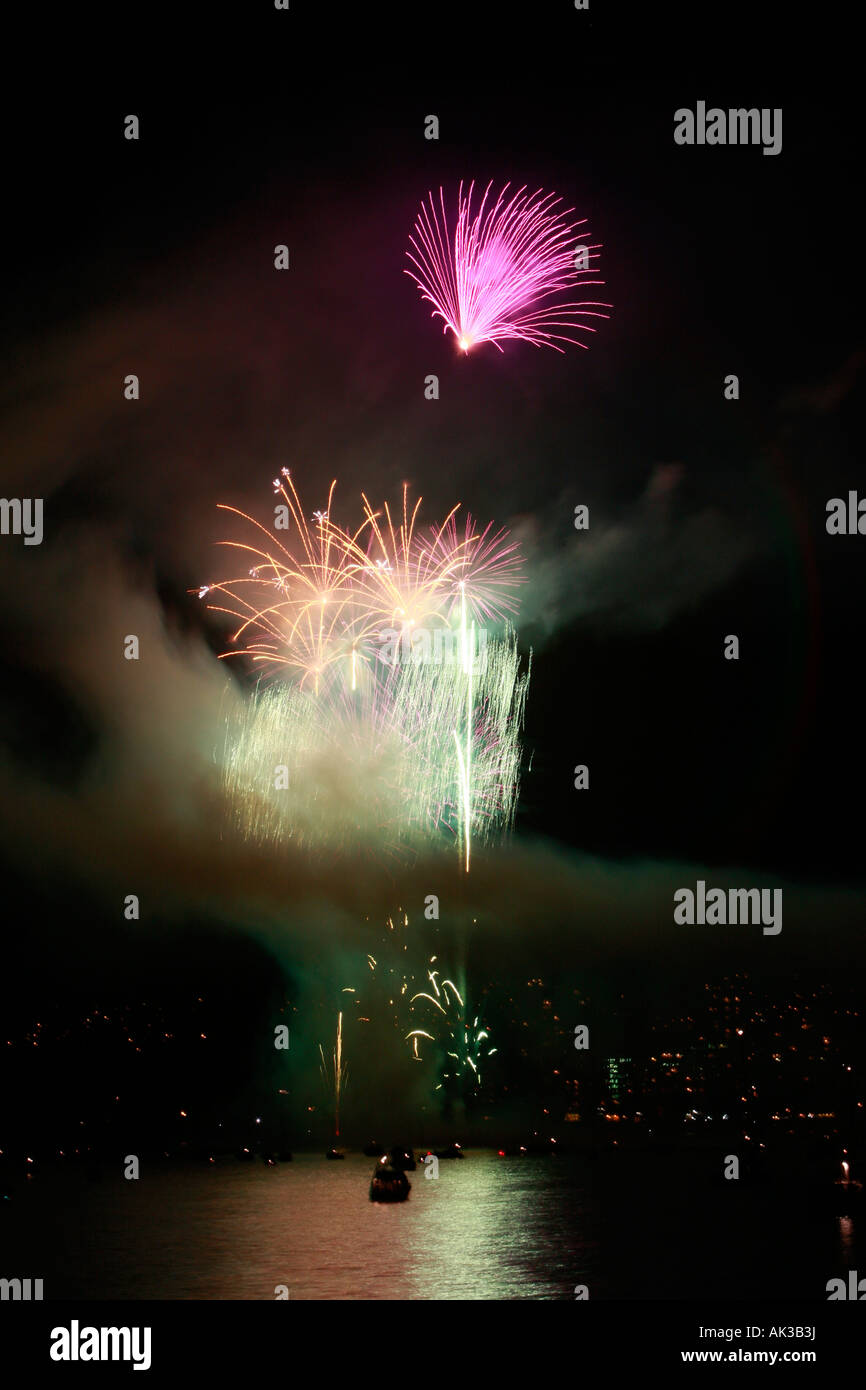 festival of fire fireworks competition between countries Stock Photo ...