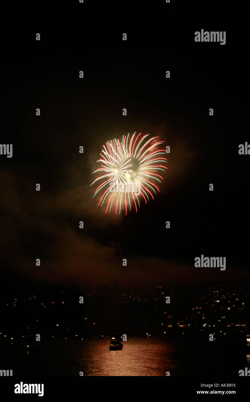 festival of fire fireworks competition between countries Stock Photo ...