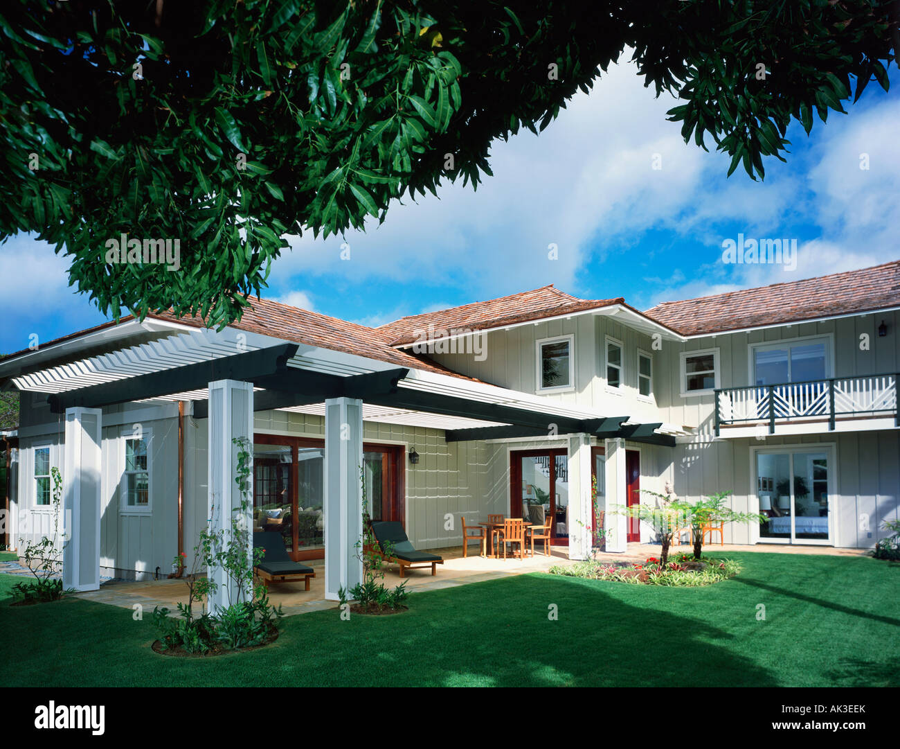 Rear Exterior of Contemporary Home Stock Photo - Alamy