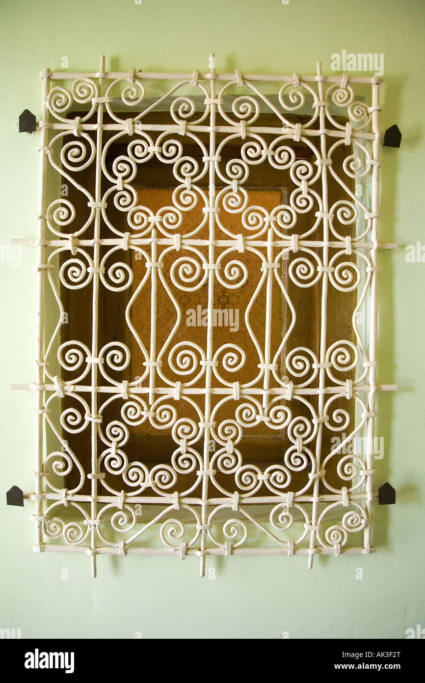 Traditional iron grill over a small window, Marrakesh,Morocco,North ...