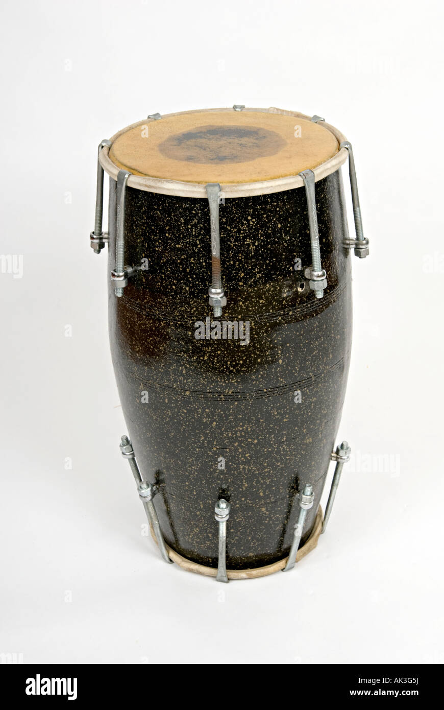 large dhol drums on a white background often used by indian bhangra ...