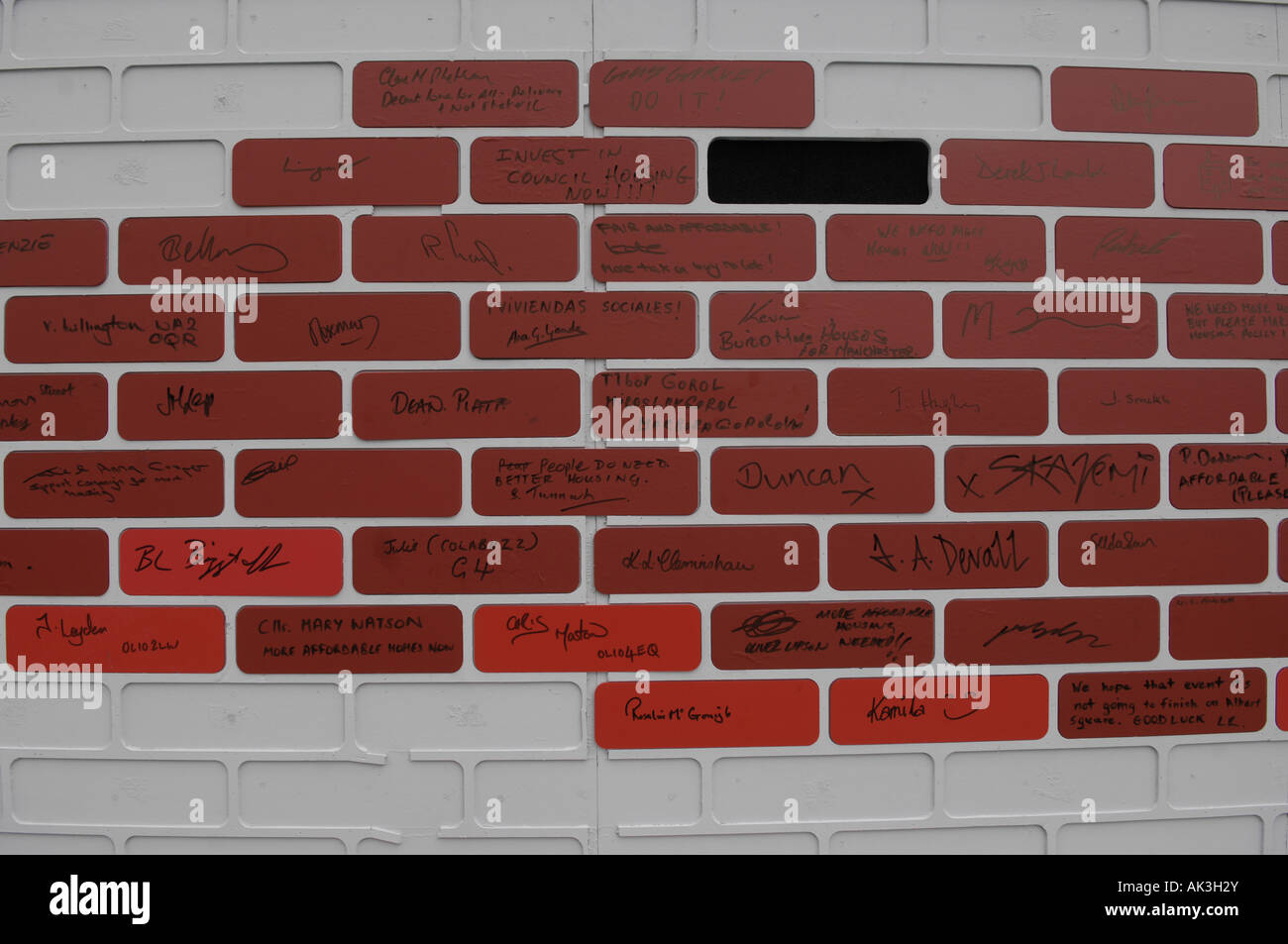 shelter campaign housing bricks names wall petition albert square ...