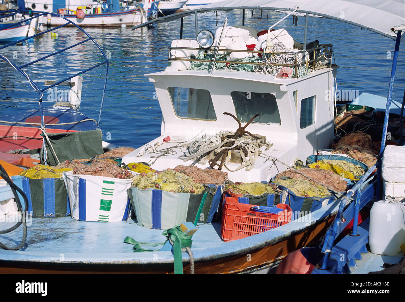 Fishing boat in Paphos harbour Cyprus Stock Photo - Alamy