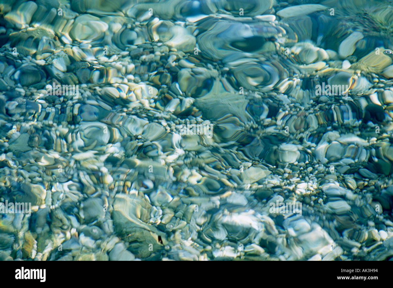 Stony Sea Floor Viewed through Gentle Waves Stock Photo - Alamy