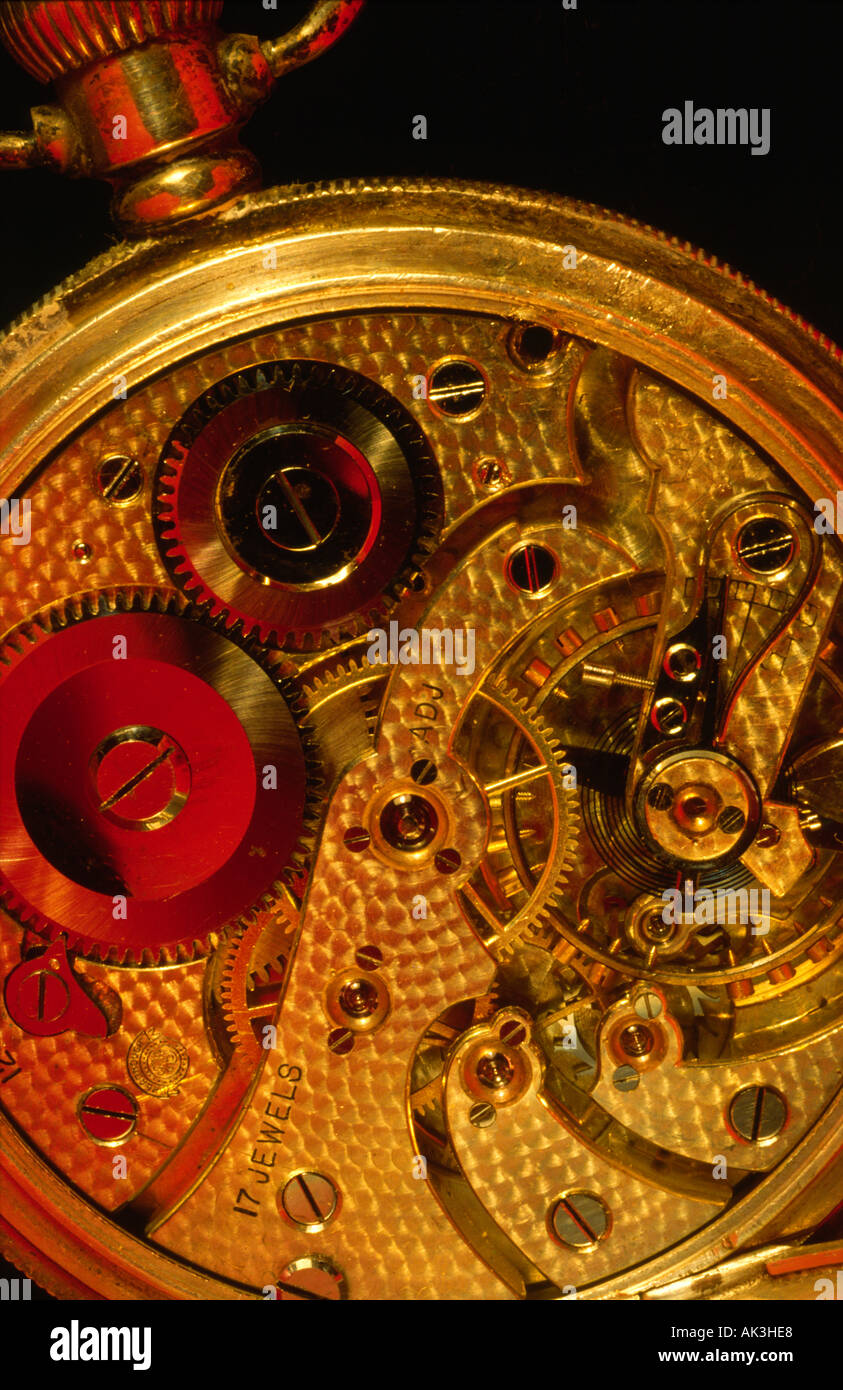 Victorian pocket watch interior Stock Photo - Alamy