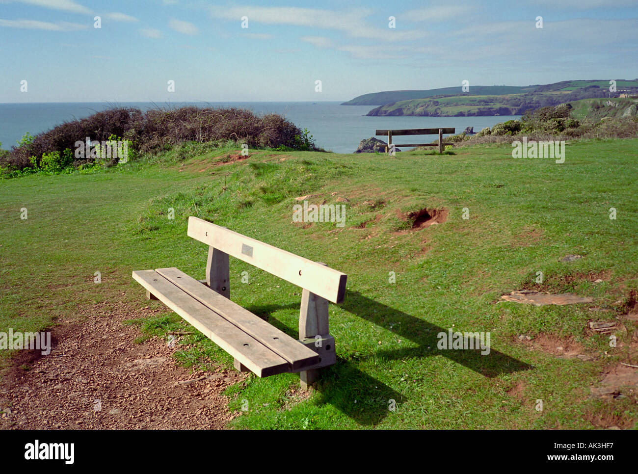 Bench Berry Head Devon Stock Photo - Alamy
