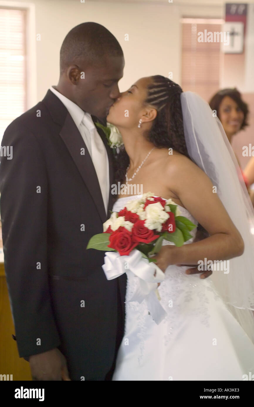 A racially mixed couple at their marriage in Santa Ana California USA ...