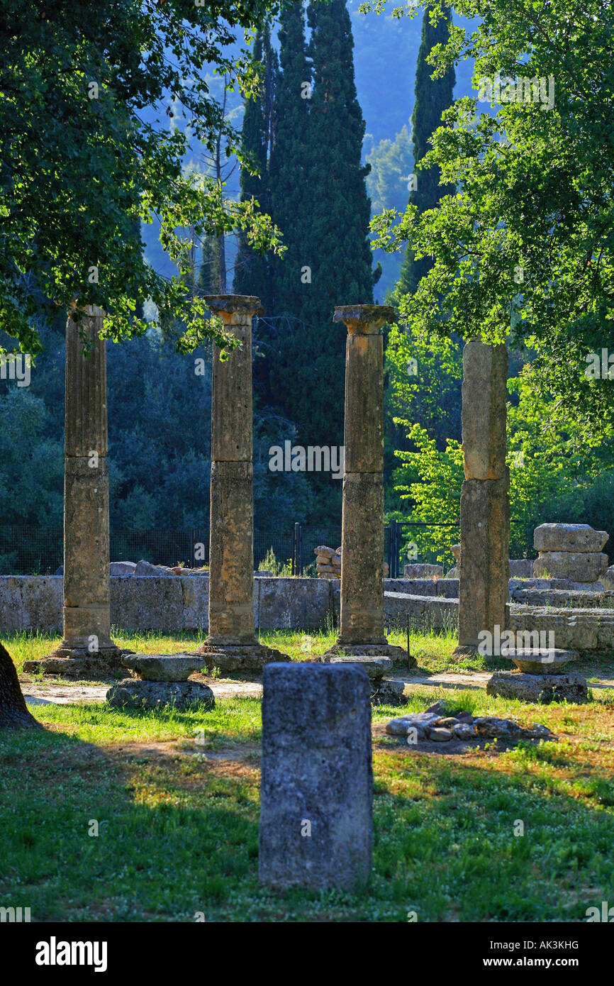 the ruins of Palaestra at Olympia Greece Stock Photo - Alamy