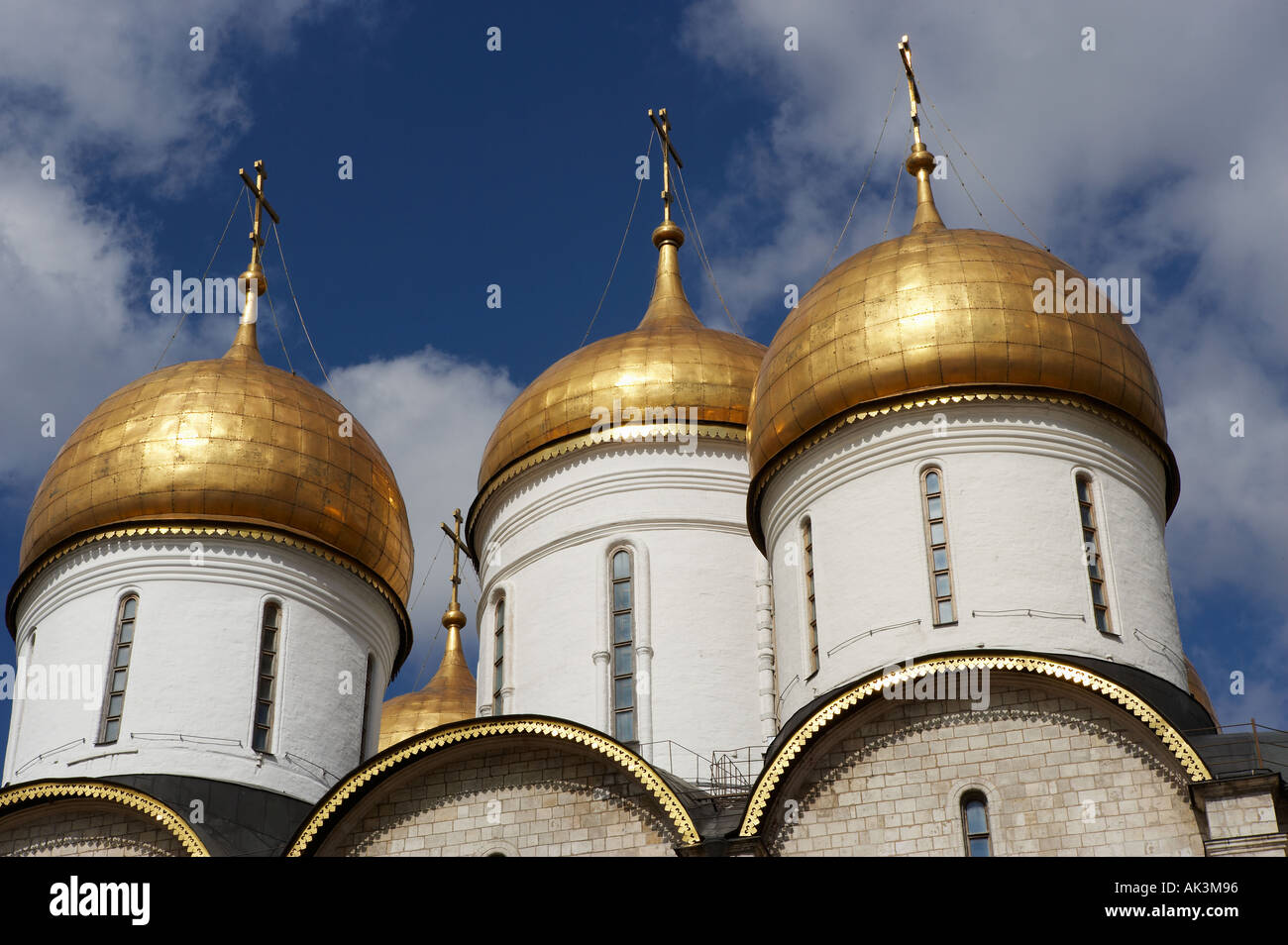 GOLD DOMES DOMES OF THE ASSUMPTION CATHEDRAL KREMLIN MOSCOW RUSSIA ...