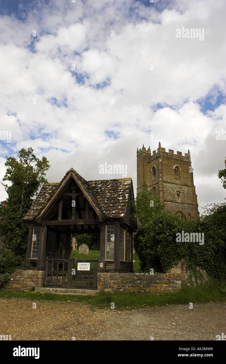 The lychgate leading to the church of St Mary and St James, Hazelbury ...