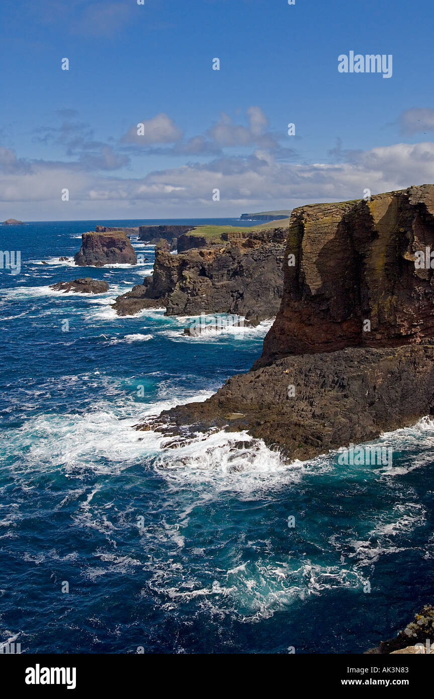Eshaness cliffs Shetland June Stock Photo - Alamy