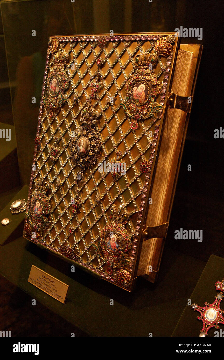 GOLD BIBLE IN KREMLIN MUSEUM MOSCOW RUSSIA Stock Photo - Alamy