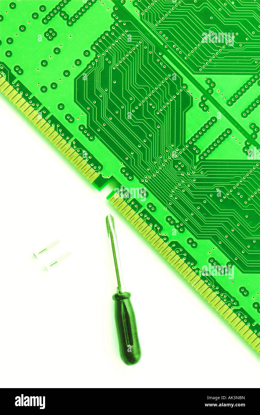 Memory boards, screwdriver and two screws Stock Photo - Alamy