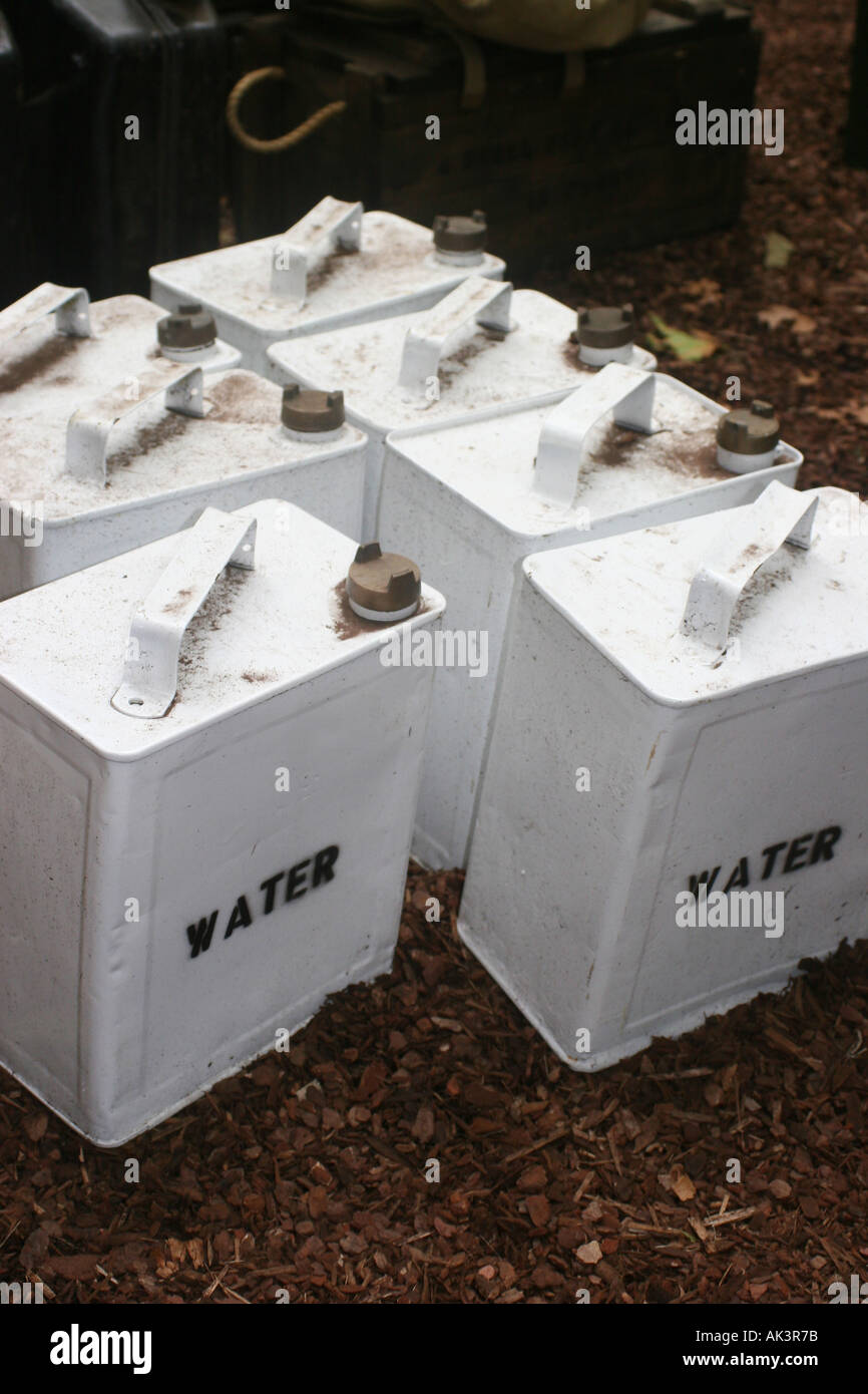 Water cans as used by British military in Second World War Stock Photo ...