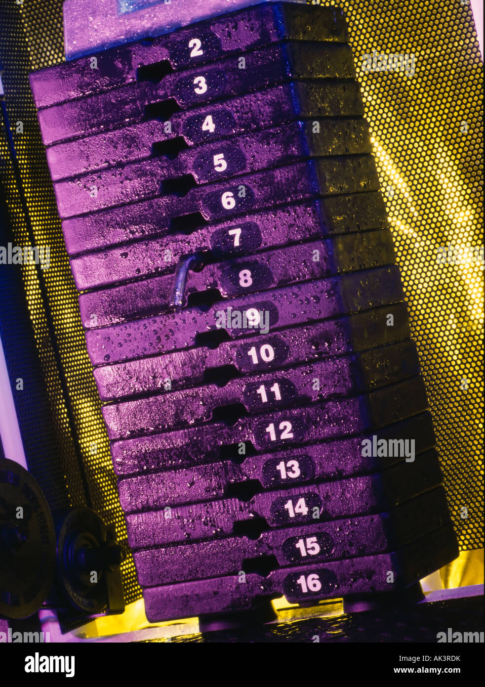 Gym weight stack Stock Photo - Alamy