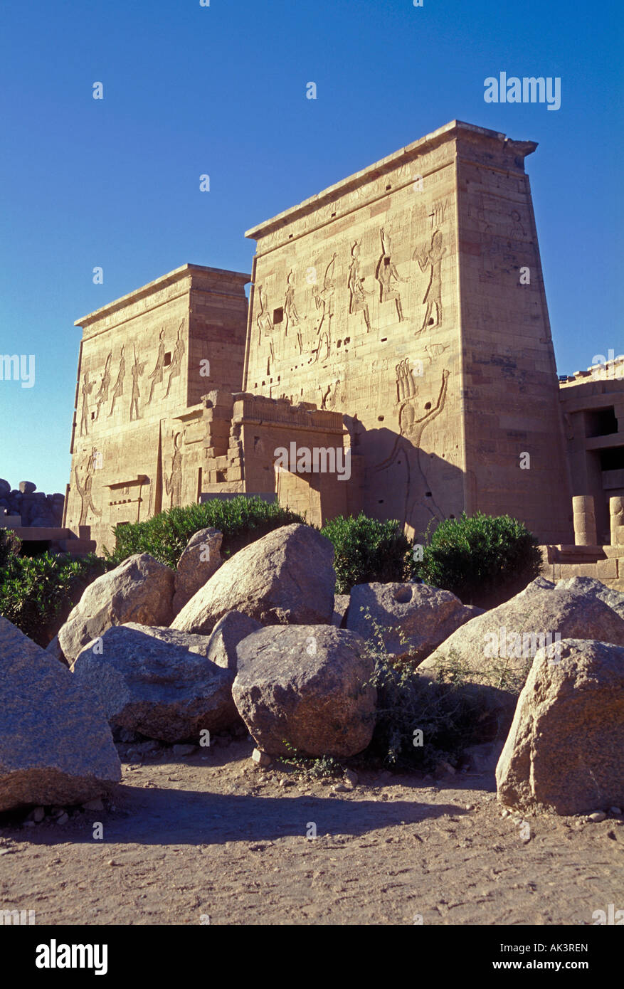 The First Pylon of Philae Temple Stock Photo - Alamy