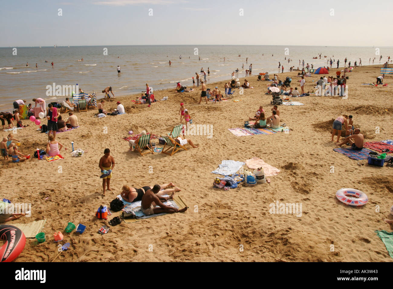 British beach scene, Bridlington Yorkshire UK Stock Photo - Alamy
