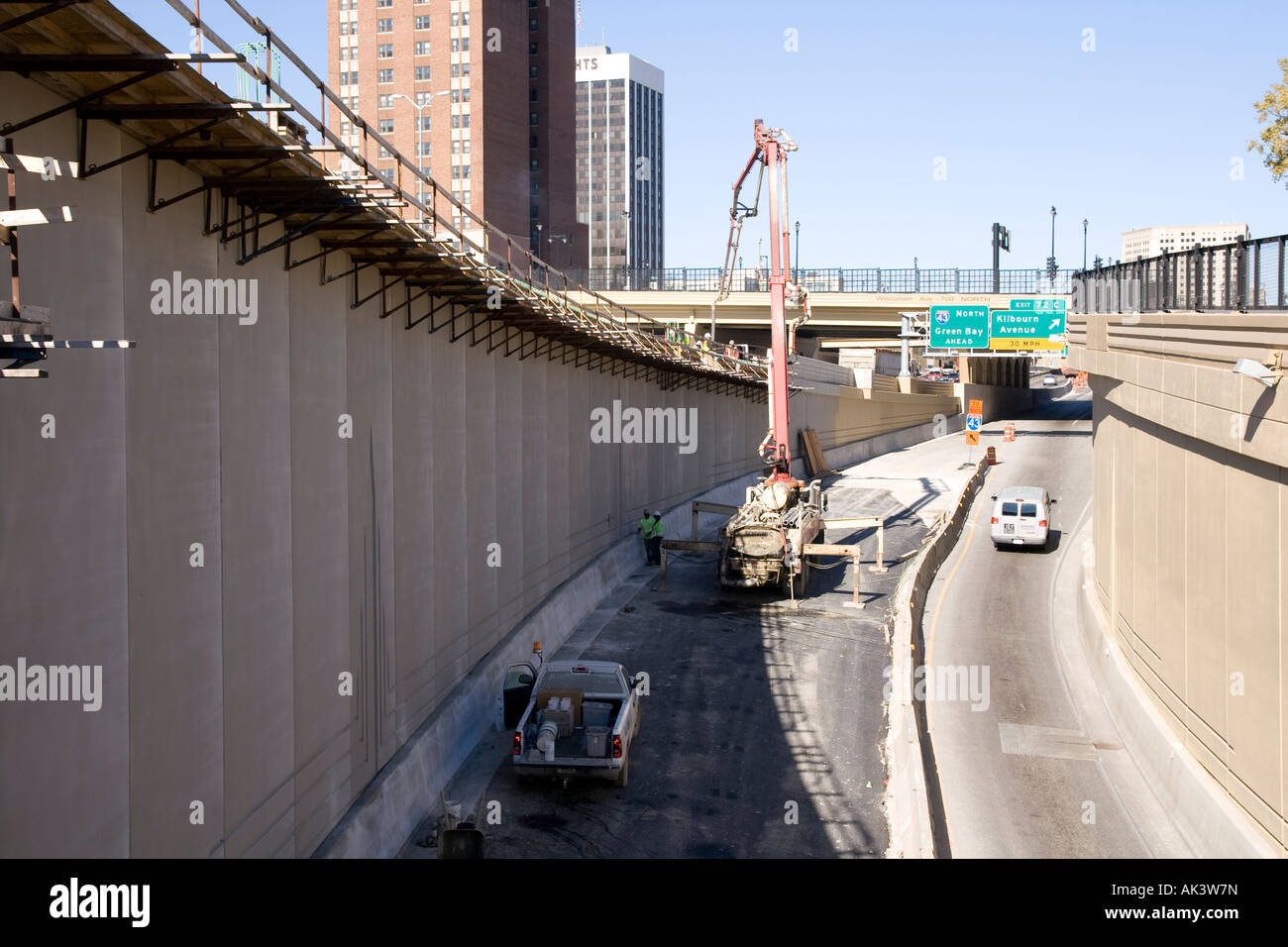 Marquette interchange project overpass construction Milwaukee Wisconsin ...